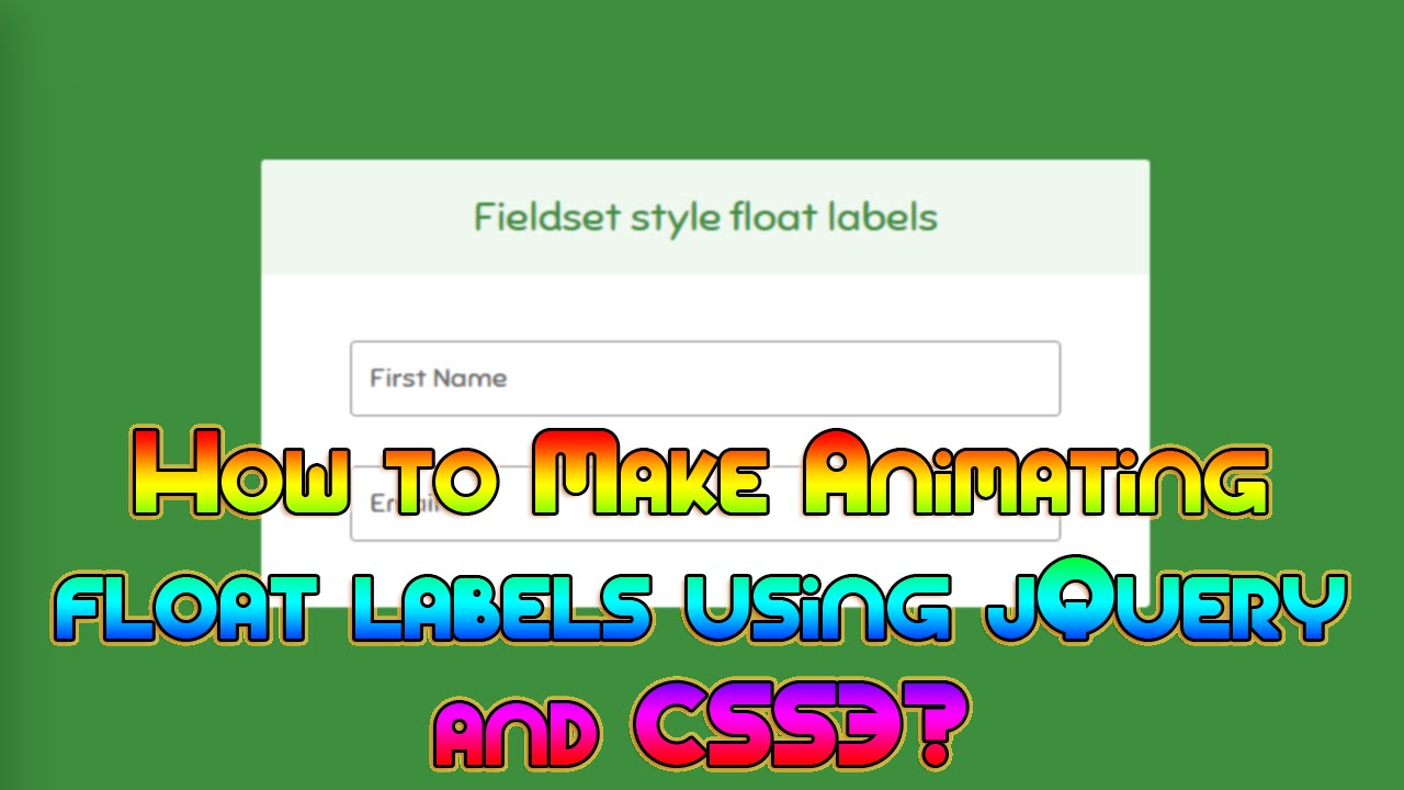 How to Make Animating float labels using jQuery and CSS3?