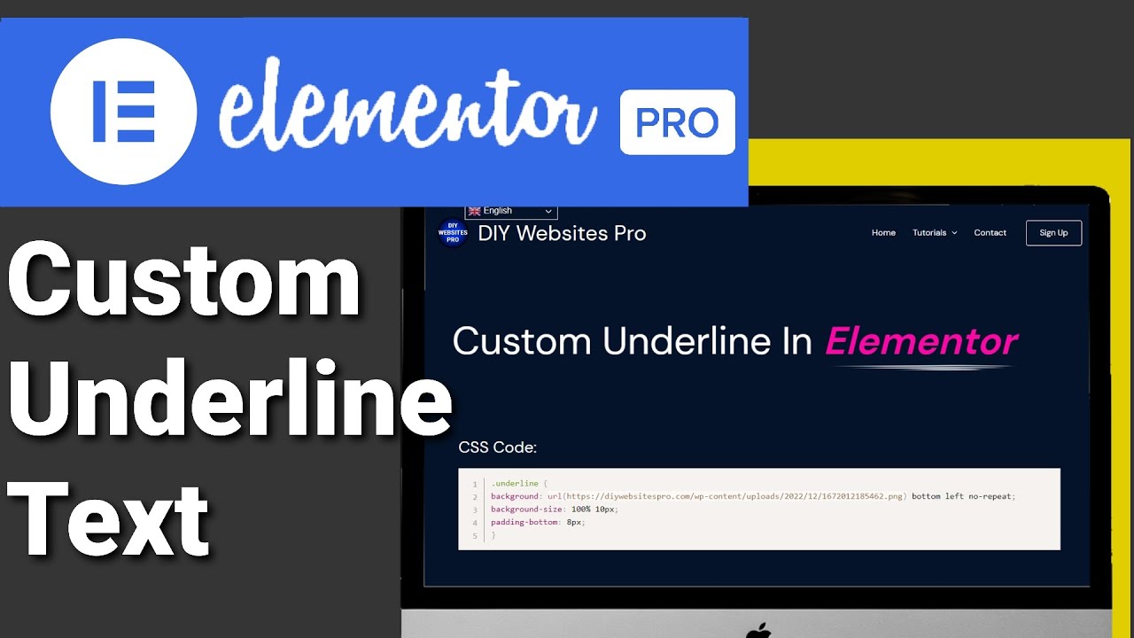 Add Custom Underlined Text In Elementor Using CSS