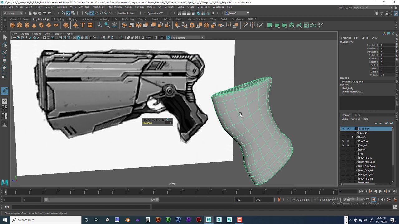 ANI 150 Modeling Sci Fi Weapon Part 10