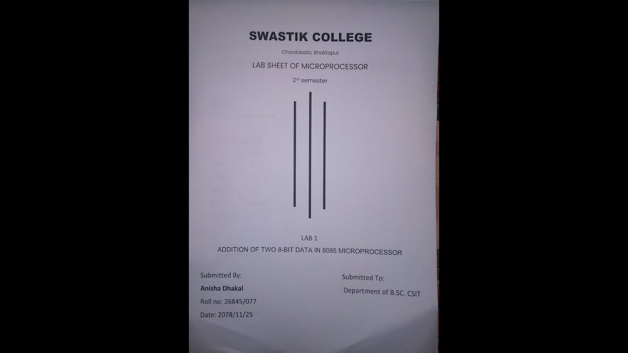 Microprocessor lab 1 #Csit #microprocessor #lab