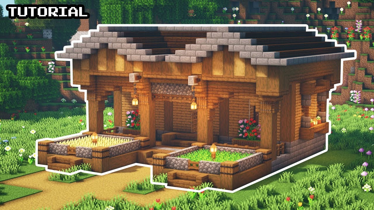 Minecraft : How to build a Survival Farm Spruce House Tutorial 💒 (#21 ...