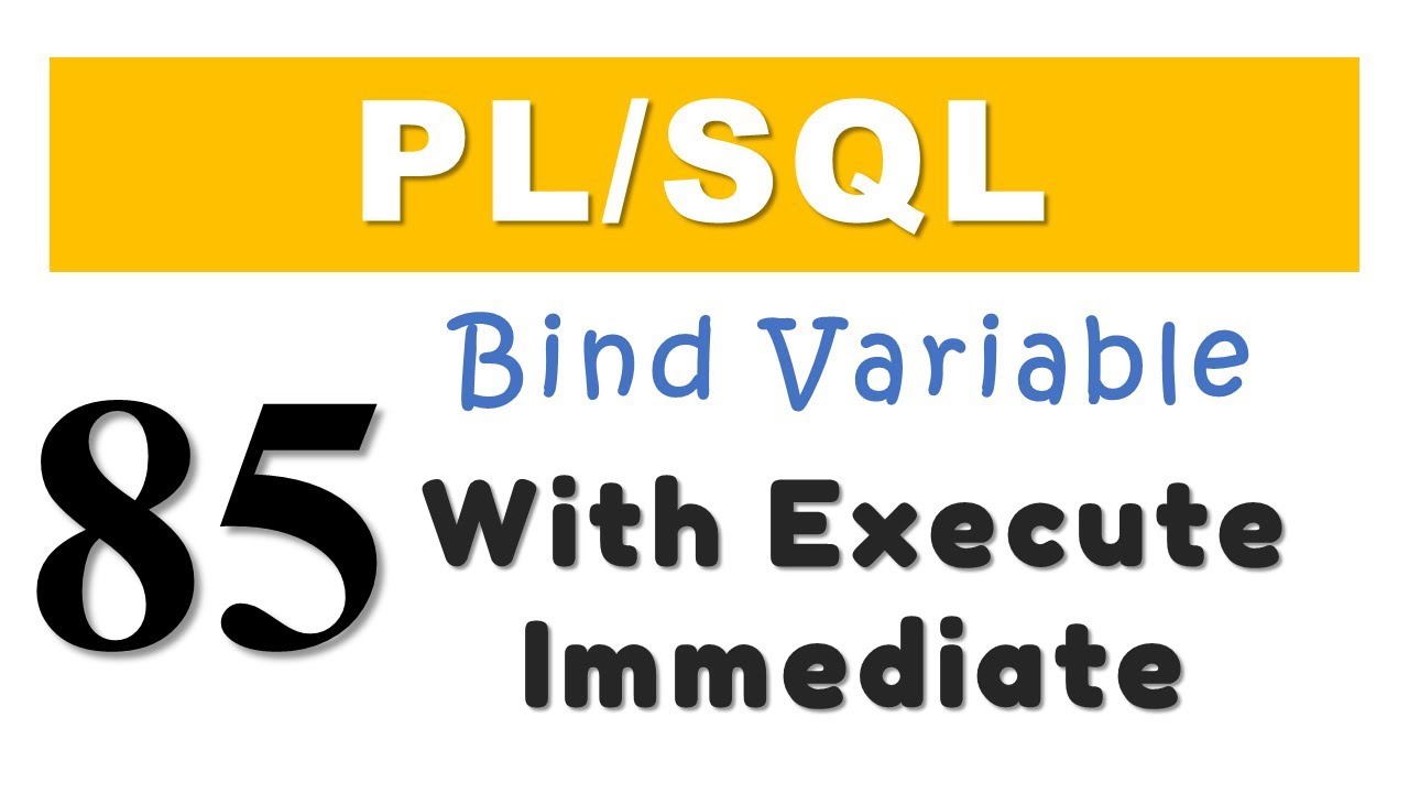 PL/SQL tutorial 85: Execute Immediate with Using Clause in Native Dynamic SQL by Manish Sharma