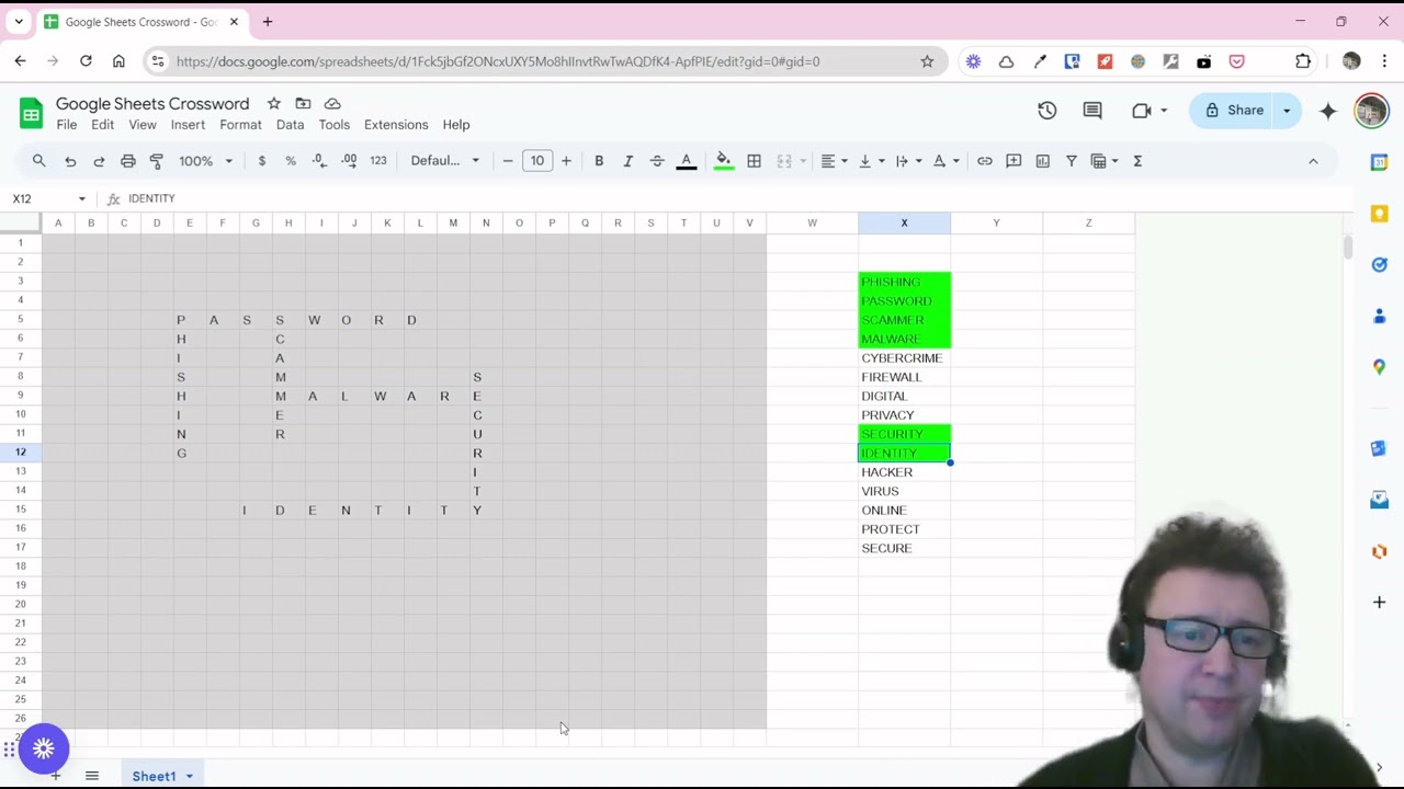 How to Build A Google Sheets Crossword