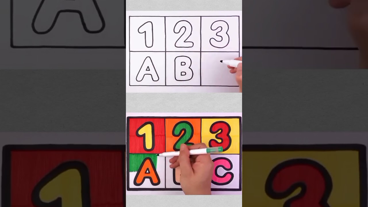 Educational Drawing | Numbers and Letters Coloring Tutorial |