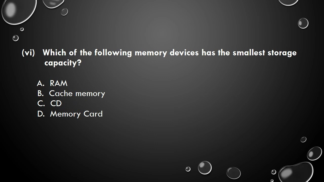 Chap#2, Computer Memory, Exercise MCQs