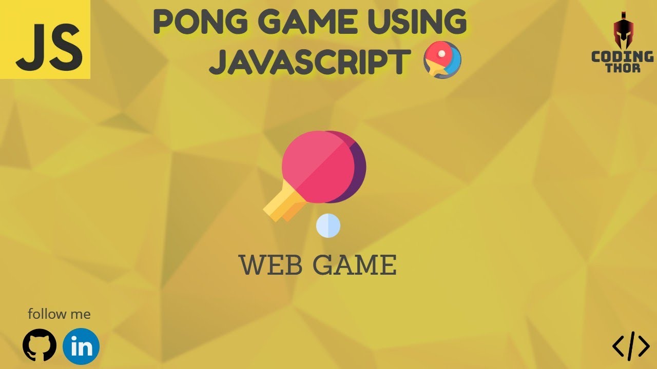 pong game using javascript || project idea || (code in my github account)