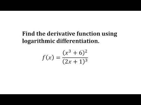 The Derivative of a Rational Function Using the Log Differentiation ...
