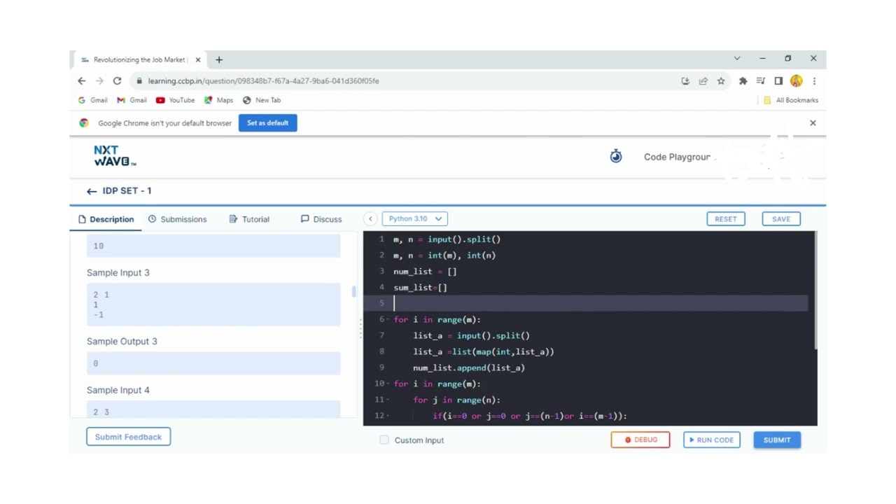 python parameter of matrix idp 1 solution