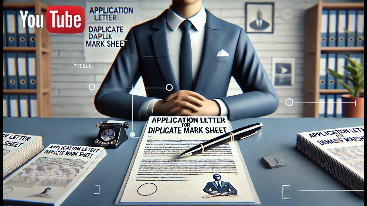 Application Letter for Duplicate Mark sheet | The Master Channel |