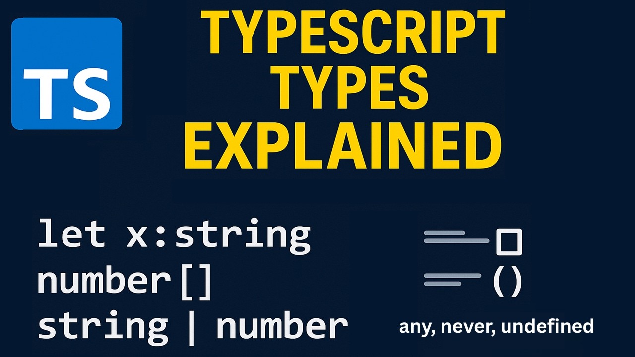 TypeScript Types Tutorial – Learn All Core TS Types in 10 Minutes | any, unknown, arrays, union etc