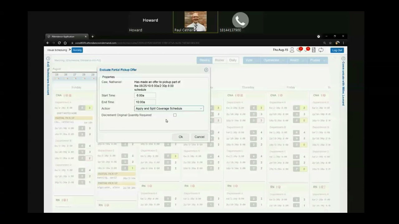 AOD Partial Shift Coverage Request