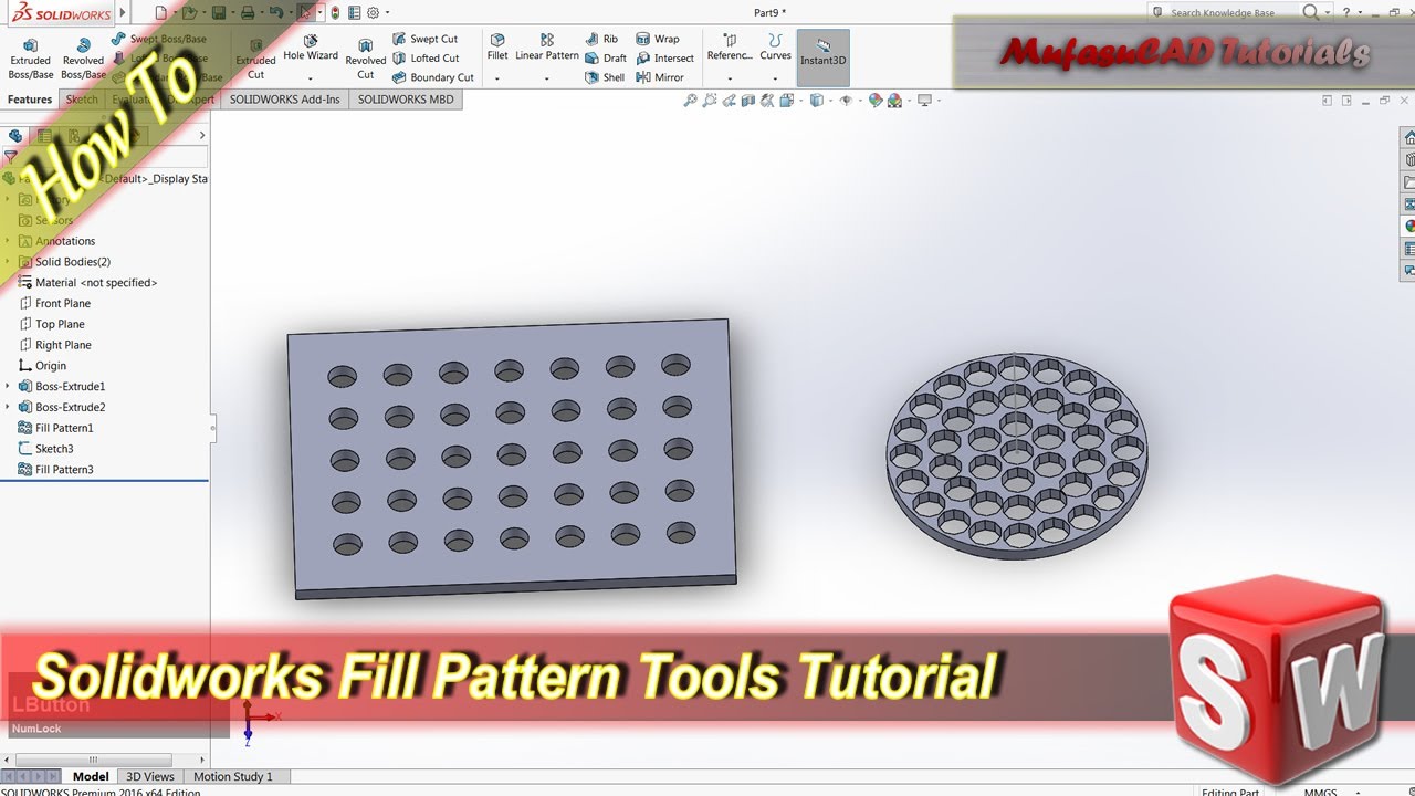 Solidworks How To Use Fill Pattern Tools