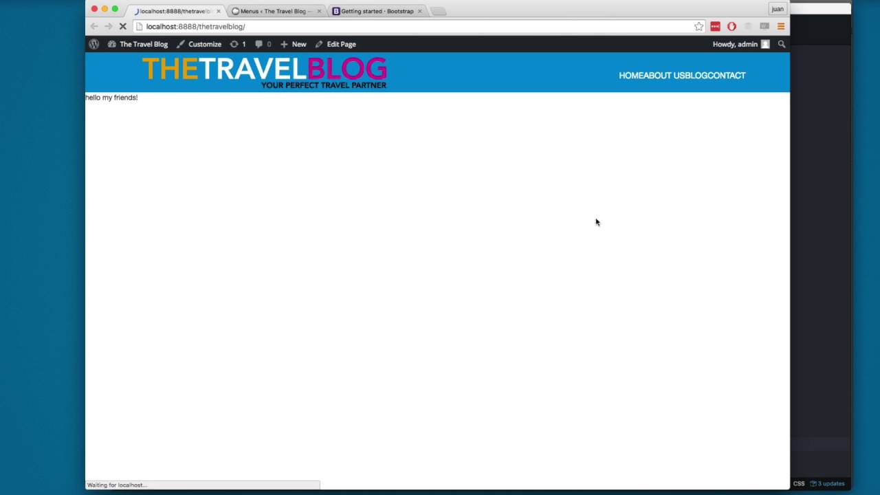 Building a WordPress Theme with Bootstrap from scratch - CSS to our menu