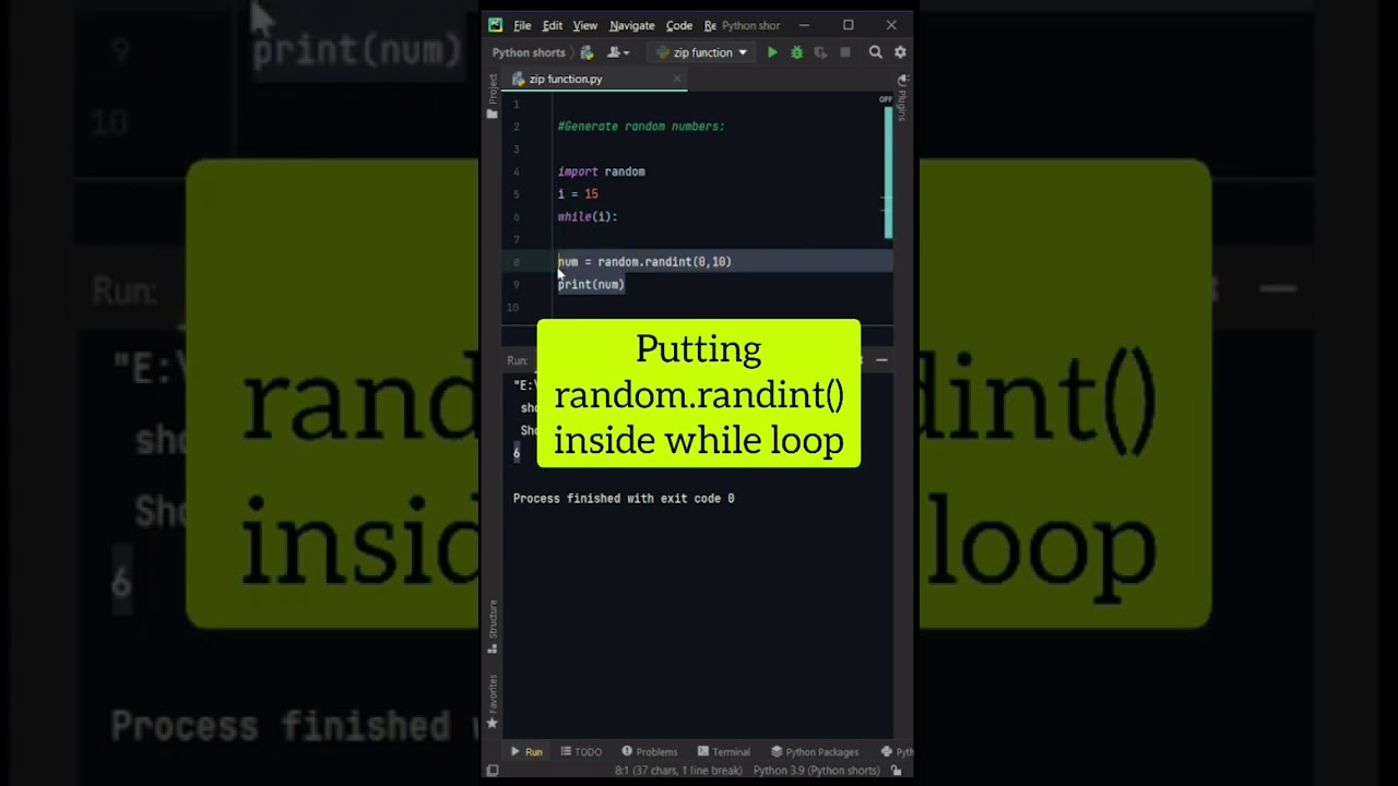 Generate random numbers in Python 🤔🤔🤩 #shorts #python