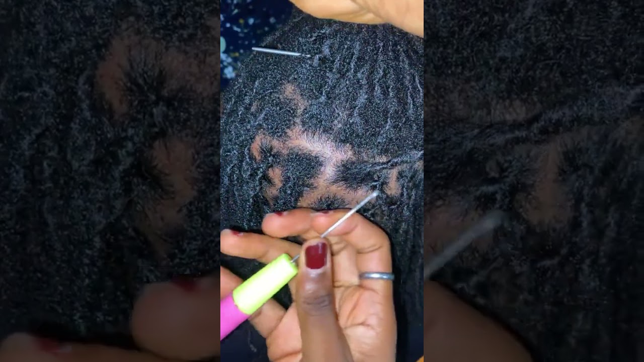 HOW TO INTERLOCK DREADLOCKS with a crochet Latch Hook #locs #dreadlocks #interlocking #dreads