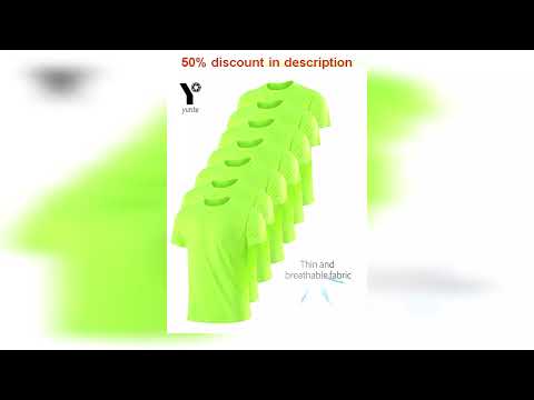 #Crew T-Shirt 7-Pack Fluorescent Green Ultralight Men's Quick-Dry Breathable Sweat Shirt for Fitn