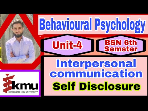 Inter Personal Communication/Self Disclosure{Unit-4}Behavioural psychology{BSN-6th Semst/Post-RN}