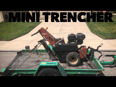 IMPRESSIVE Fiber Plowing self burying trencher Ditch Witch 100sx walk-behind vibratory