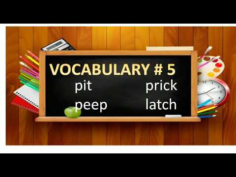 Day 5 Vocabulary | #5 Vocabulary words with meaning and sentences | pit | prick | peep | latch | KU