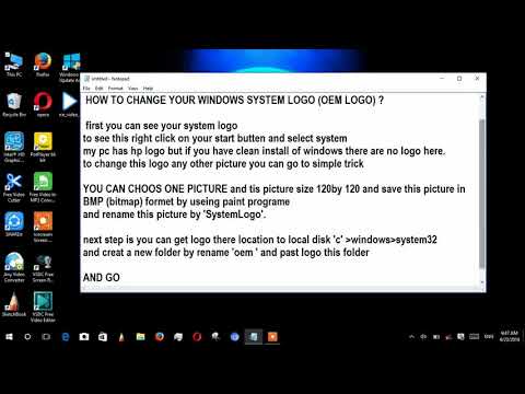 HOW TO CHANGE SYSTEM LOGO OEM LOGO IN WINDOWS 10,8,7 {WITHOUT USING ANY SOFTWERE}