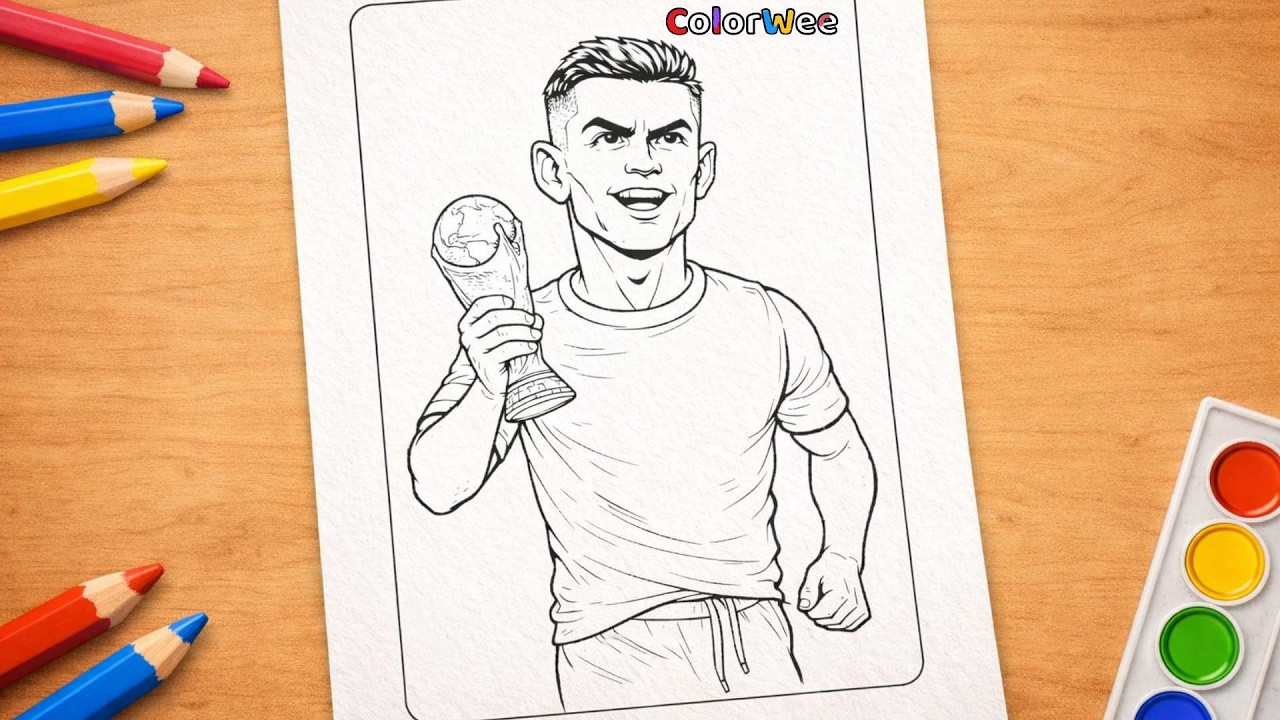 Cristiano Ronaldo Coloring Page | Free FIFA 2026 Printable