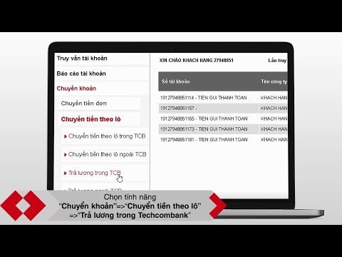 Hướng dẫn chuyển khoản lô/ lương trong Techcombank (Dành cho Doanh nghiệp)