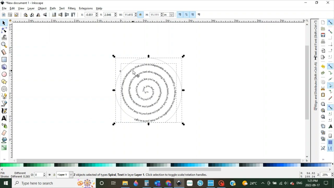 Creating spirals in Inkscape