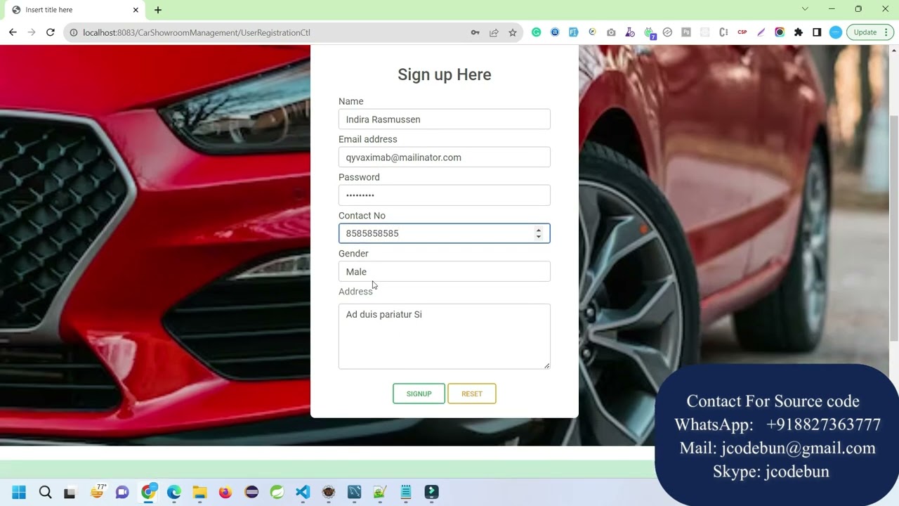 Car showroom management project in java using JSP and Servlet with source code and project report