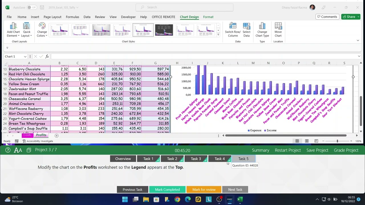 GMetrix Testing Mode Excel 2019 Exam 1