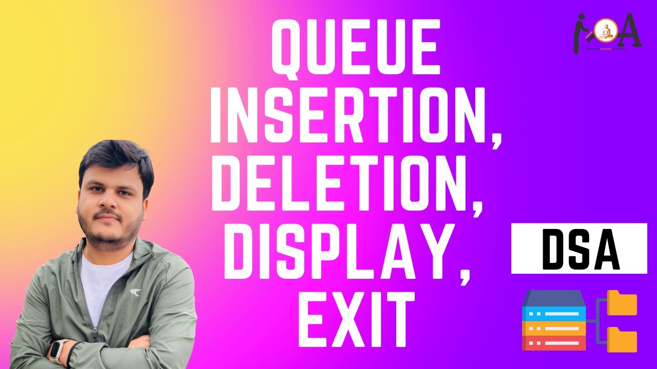 Queue (Programming Implementation) - Insertion, Deletion, Displaying Elements & Exit (Simple Queue)
