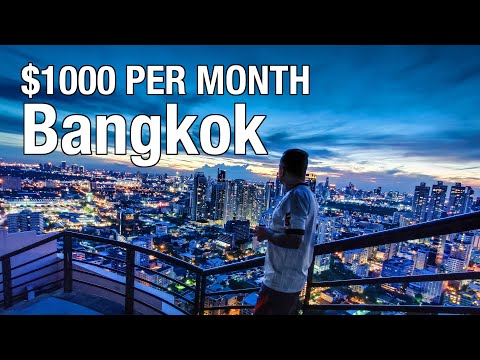 $1000 Bangkok Condo Tour with private Rooftop - Cost of Living Bangkok