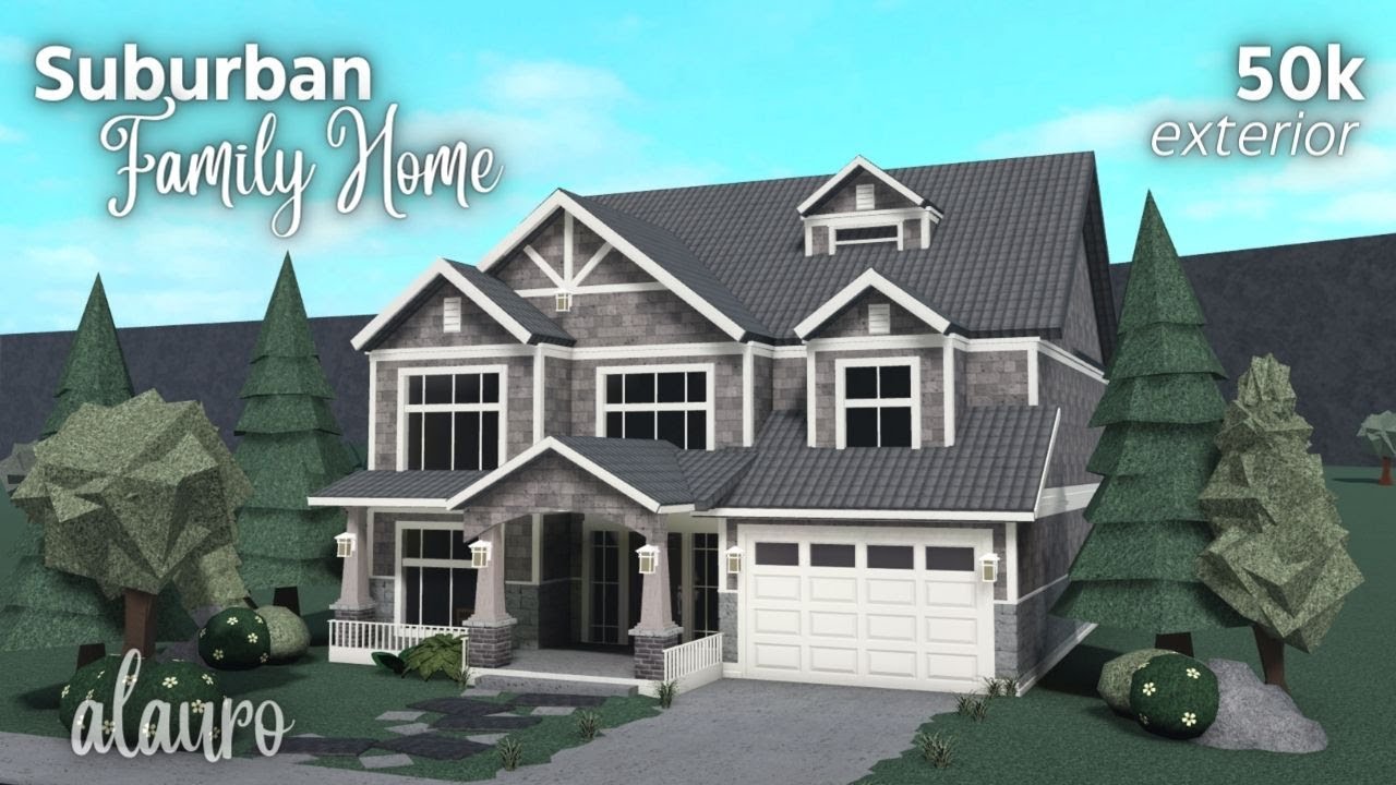 Suburban Family Home - 50K - Bloxburg Speed Build