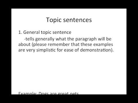 Topic Sentences