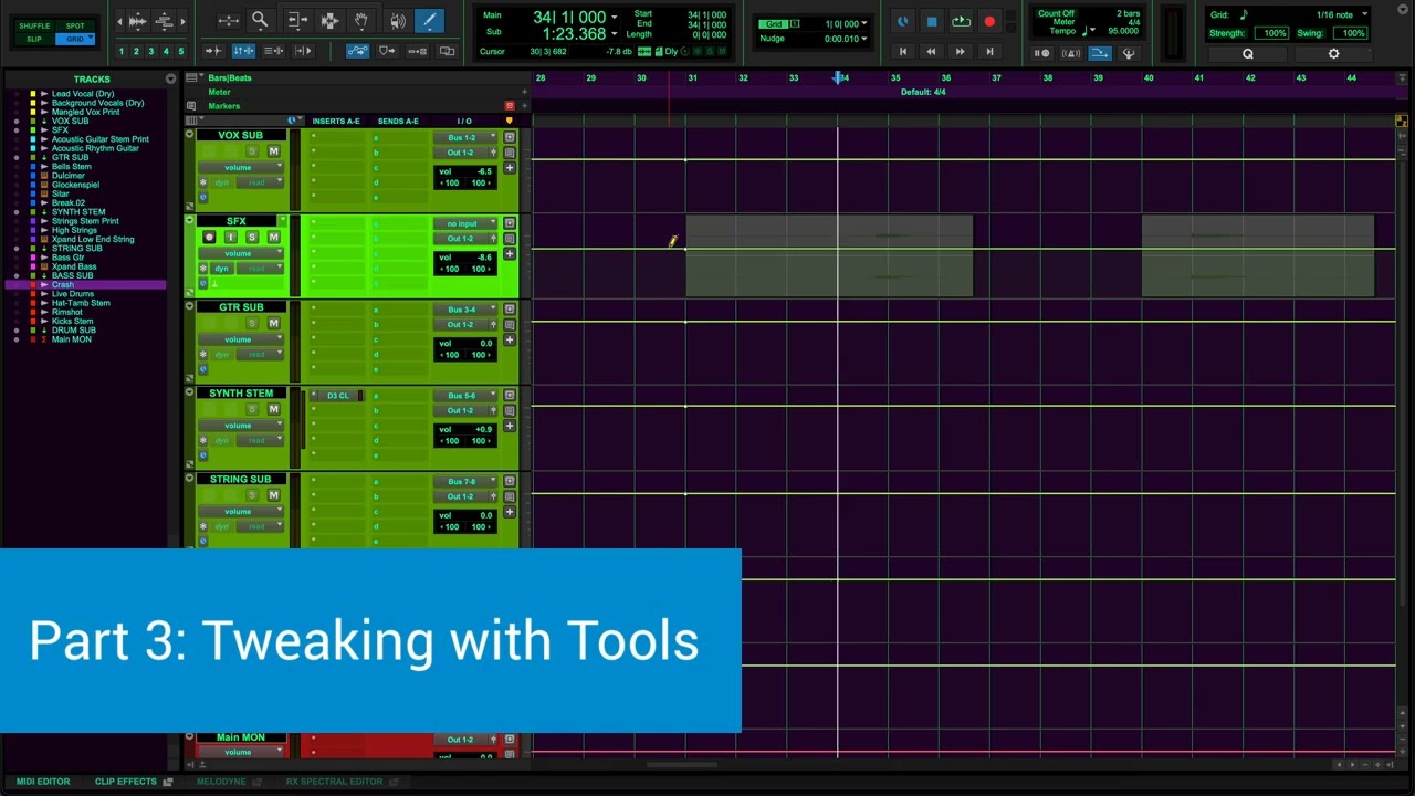 Pro Tools 101 Exercise 10 Tutorial Video: Automation & Mixdown
