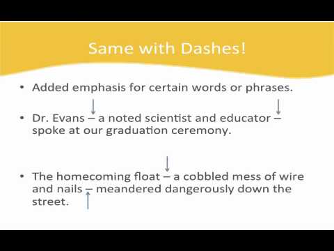 Parentheses and Dashes