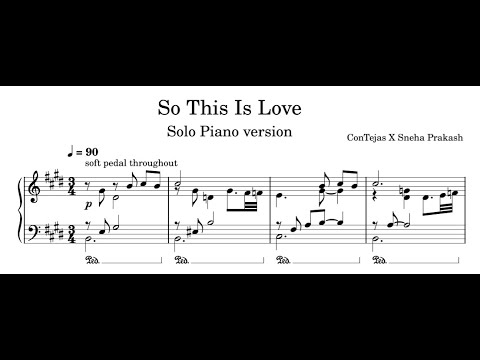 So This Is Love | Sneha feat. ConTejas (PIANO ONLY Official Transcription)