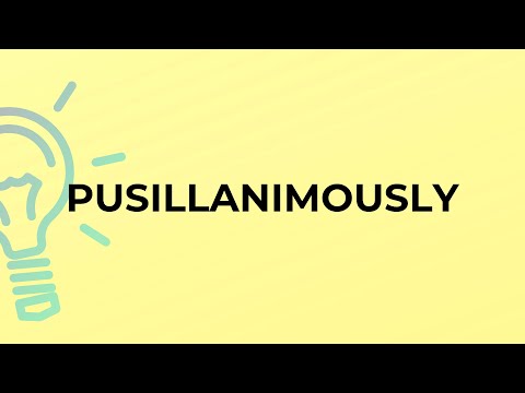 What is the meaning of the word PUSILLANIMOUSLY?