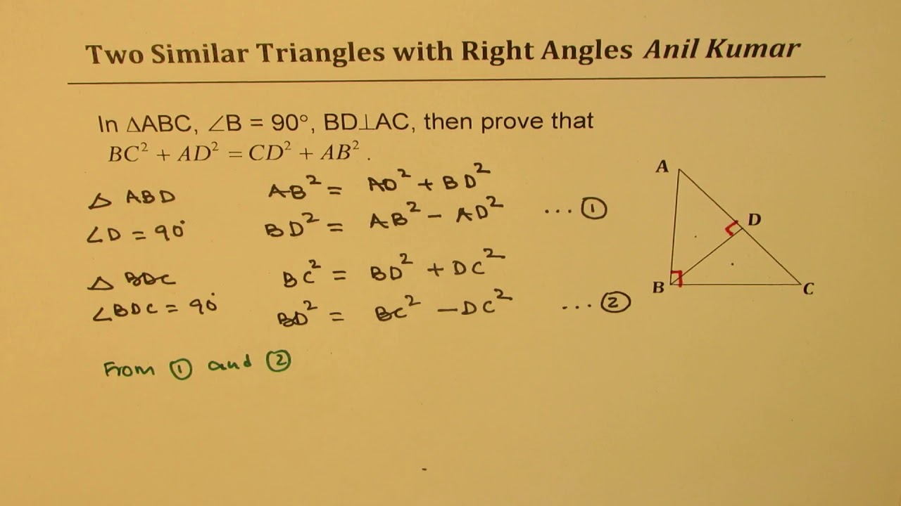 Relate sides of a Right Triangle with perpendicular to the hypotenuse