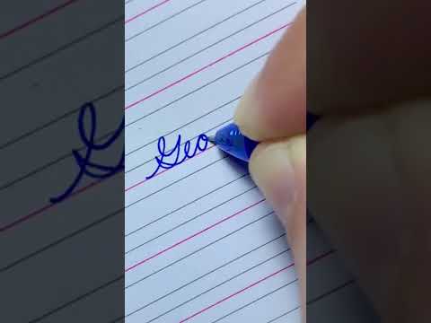 “Georgia” How to write in American Cursive Handwriting for Beginner | How to improve handwriting