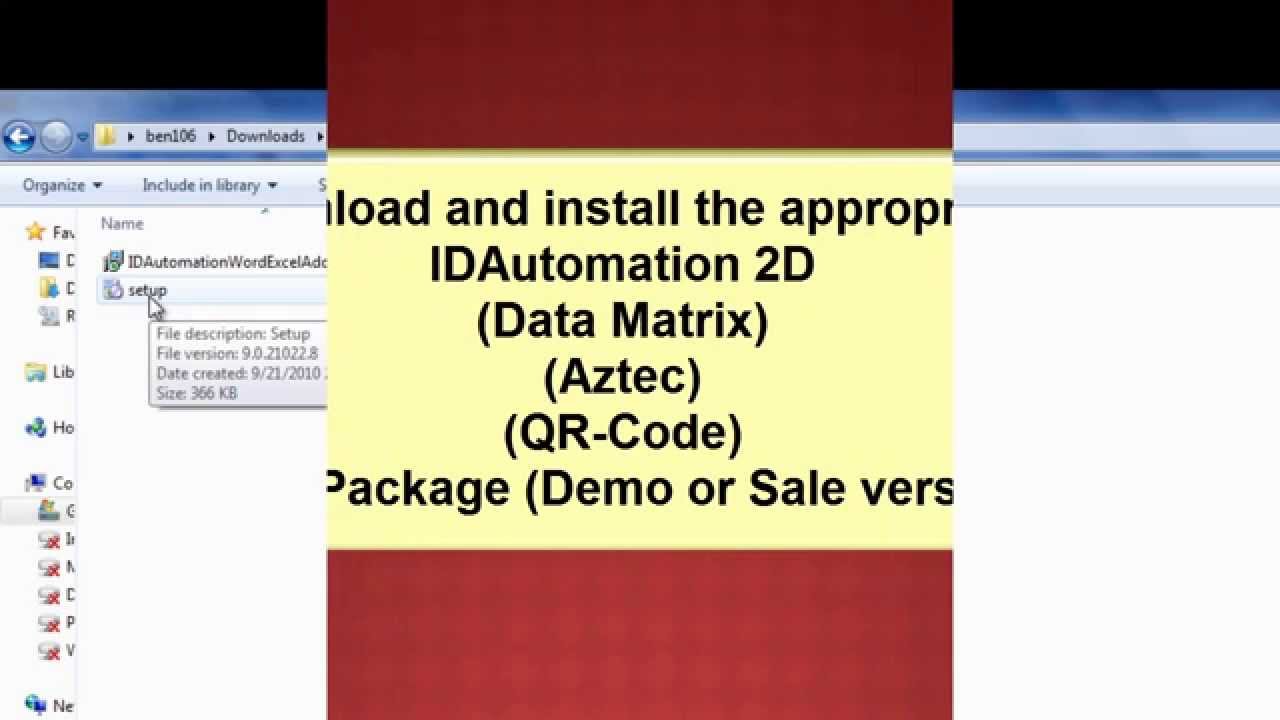 Encode a Tab (or Function) in a 2D Barcode in Microsoft Excel