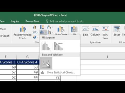 Basic Excel Business Analytics #26: Box & Whisker Plot. Chart Example in Excel 2016.