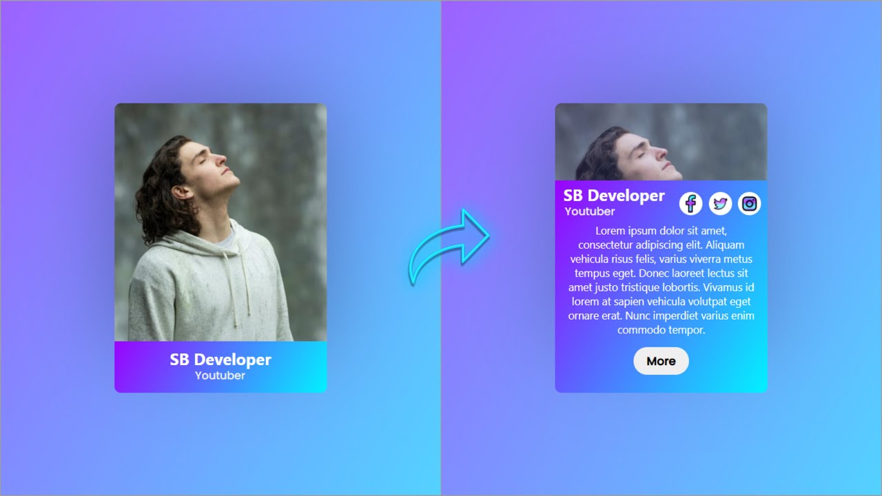 How To Create Profile Card With On Hover Animations Using HTML & CSS | Profile Cards