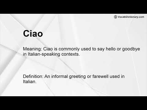 Ciao Meaning