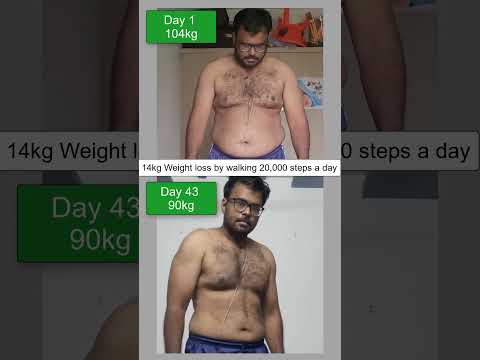 14kg Weight Loss by Walking 20,000 Steps Every Day #weightloss #shorts