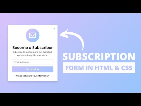 Subscription Form using HTML CSS & PHP | Popup Email Subscription Box in PHP