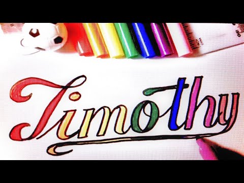 TIMOTHY - How to write Cursive Fancy Name 'Timothy' In Rainbow Colors | TIME LAPSE ✍🏿