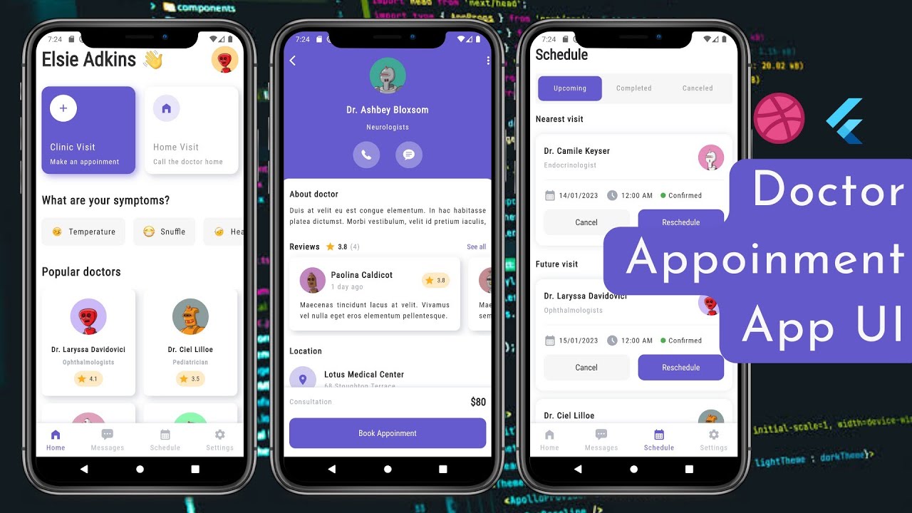 Doctor Appoinment App UI 📱👩‍⚕️🏥 | Dribbble to Flutter