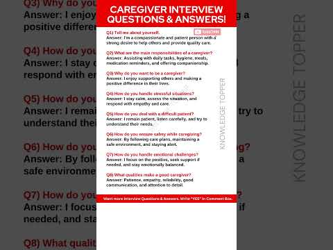 Caregiver Interview Questions and Answers