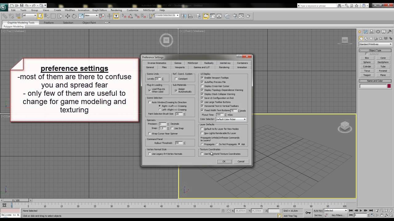 3dsmax Basics Tutorial - Solving the Preferences