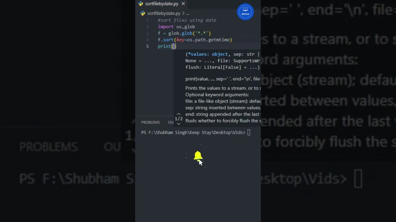 sort files using date using python #shorts #short